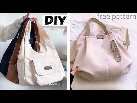 DIY Cotton Tote Bag Sewing Free Pattern Canvas Bag Making at home