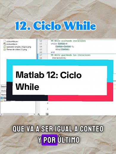 Matlab 12: Ciclo While #matlab #ciclowhile #while #estudiantes #docente #universidad