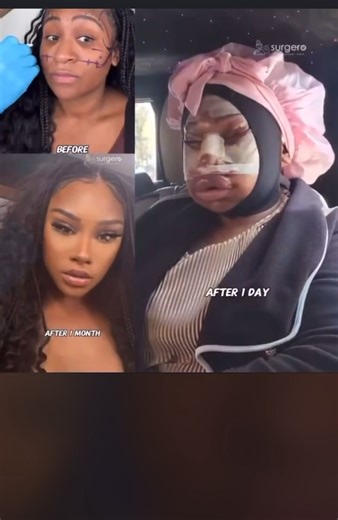 Woman shows off her before and after plastic surgery transformation. #facialsurgery | ShaMeka Green