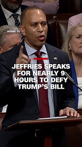 104K views · 6.4K reactions | In a nearly 9-hour speech, Democratic leader Hakeem Jeffries set a record for the longest floor speech in the modern history of the House of Representatives. In protest against President Donald Trump's sweeping domestic policy bill, Jeffries used a legislative tool called the "magic minute," which allows party leaders in the House to speak as long as they wish on the floor. https://cnn.it/4nxHgXu | CNN Politics | Facebook