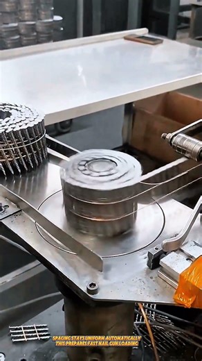 Coil Nail Collating Machine Arranges Steel Nails into Circular Bundles for Nail Guns #automation
