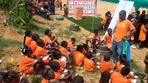 Determined Girls and Liberia Women’s National Team striker Delphine G.Glao encouraged young girls to play football at the Sports Pitch during the launch of the LFA Women’s Football Campaign. " The Little PHENOMS Football Festival " | Intel Sports