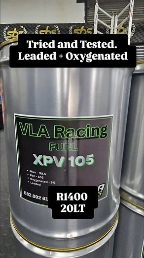 New Race Fuel. Tried and Tested 105 Octane. Leaded and Oxygenated. R1400 20LT | Victor Correia