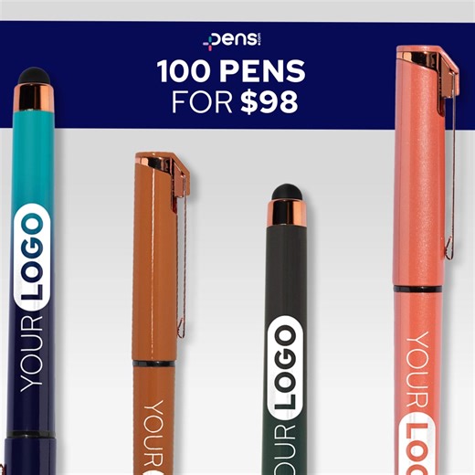 260 reactions · 11 shares | Get the freebie your clients will actually keep! ✔️Trimmed in trendy rose gold ✔️Built-in stylus for touchscreens ✔️Range of ombré colors available ✔️Easy, bold customization | Pens.com | Facebook