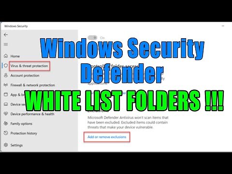 windows defender whitelist ? | How to avoid folder won't scan by windows defender
