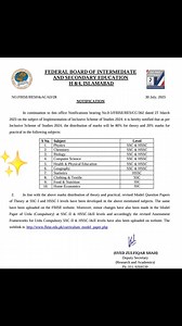 Federal Board of Intermediate and Secondary Education FBISE Islamabad Important Announcement As per the notification, the updated model papers and assessment frameworks have been uploaded on the FBISE official website. For downloaded from the link below: https://www.fbise.edu.pk/curriculum_model_paper.php #fbiseislamabad #FederalBoard #fbisenotifications #curriculum #fbiseassessmentframework #FbiseOfficial #educationworld21 #educationworld #islamabad | Education World