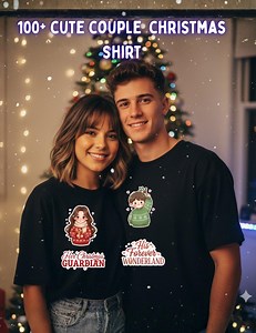 Christmas Couple Shirt Stickers Png | 100 PNG Clipart (digital Download) - Etsy