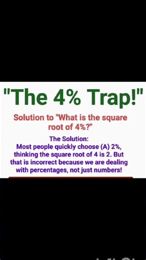 "Did you get it right? 🧠 The math behind 4% square root is trickier than you think!