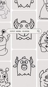 Monster Coloring Book for Kids Printable Cute Digital Monster Coloring 30 Pages - Etsy