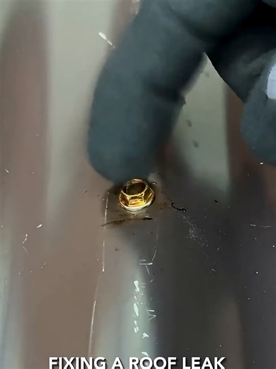 Fixing a roof leak with a bottle cap! diy roofleaks fixing trick#foryoupage #tranding #fect #usa