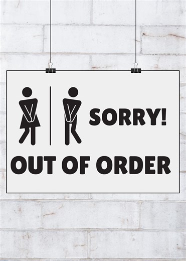 Restroom Out of Order Sign for Print - Etsy
