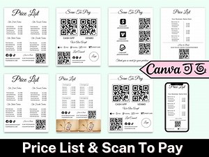 Qr Code Sign for Small Business, Scan to Pay Canva Template, Price List Printable, Connect With Us, Payment Sign, Venmo Payment Sign - Etsy