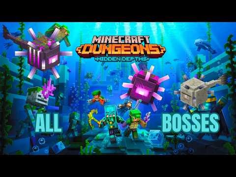 Todos os BOSSES No oceano do Minecraft Dungeons! | Minecraft Dungeons: Hidden Depths DLC