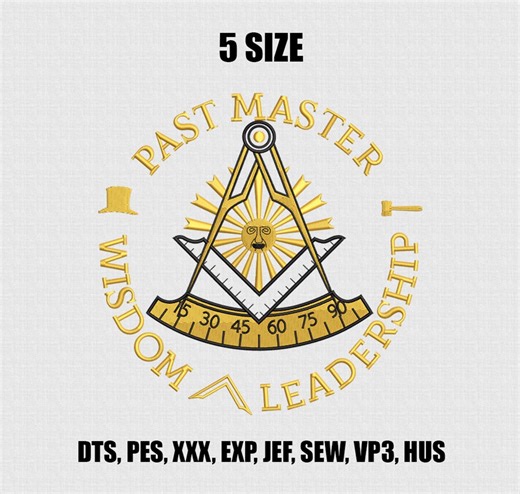 Freemasons Square and Compasses Symbol Embroidery Design, Vintage Masononic Embroidery, Past Master Wisdom Leadership - 5 Sizes Download - Etsy