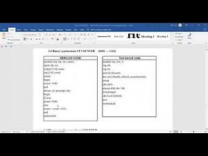Synchronous up counter |video 11| Verilog code | HDL experiment