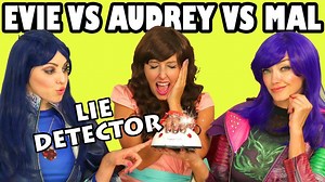 Mal vs Evie vs Audrey Lie Detector Test Disney Descendants. TotallyTV join group kids https://www.facebook.com/groups/308607210253056Diana .Lie Detector Test Descendants Wicked World Mal vs Evie vs Audrey. Who is the Biggest Liar?Subscribe: Guess who's back? That's right your favorite Disney Descendants Mal and Evie have returned for the lie detector challenge against Descendants Audrey. There's some serious rivalry going on here, but that makes the game all the more interesting. The girls take 
