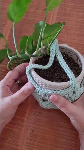Cute Crochet Plant Holder Free Pattern for beginners