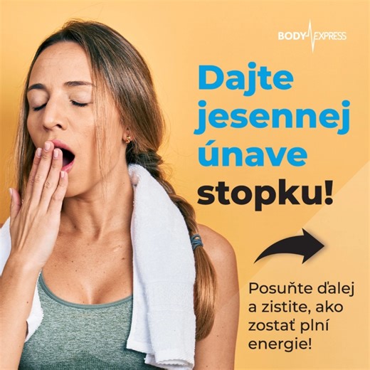  Cítite, že na vás padá jesenná únava? Nenechajte ju prevziať kontrolu!  S EMS tréningom zvládnete zostať plní energie, aj keď dni sú kratšie a počasie pochmúrne. ⚡  Posuňte ďalej a zistite naše tipy, ako si udržať vitalitu a dobrú náladu po celú jeseň. | BODY EXPRESS SK | Facebook