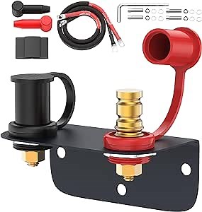 Joinfworld Remote Battery Terminals 3/8" Stud Battery Jump Post with Heavy Duty Mounting Bracket 250A Battery Charging Post Kit Marine Battery Charger Jumper Post for Auto UTV RV Truck Can-am