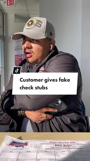 Car Salesman Dealing with Fake Check Stubs | Houston Dealership