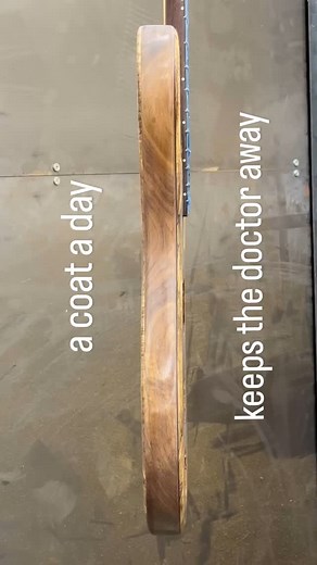 395 reactions · 10 comments | I sleep. I wake up. Shower. Get dressed. Sand and add another coat. I'm glad I like routines  #guitarfinish #5string #5stringbass #sprayfinish #walnut #routine #bassmaker #guitarmaker #luthier | Ed Garnero | Facebook