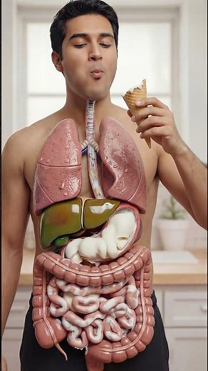 Ice Cream Digestion in Your Body | 3D Animation Visualization