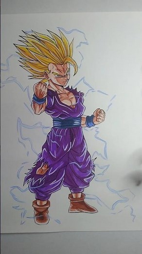 Drawing Ssj2 Gohan 🥵🥶 From Cell Saga ||#dragonballz🐉 #anime #art #shorts