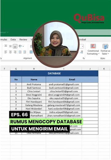 Satu rumus ini, bikin database email di Excel kamu tinggal langsung copy paste aja! Yuk cari tau langsung rumusnya disini! #excel #exceltips #exceltricks #exceltutorial #excelpro