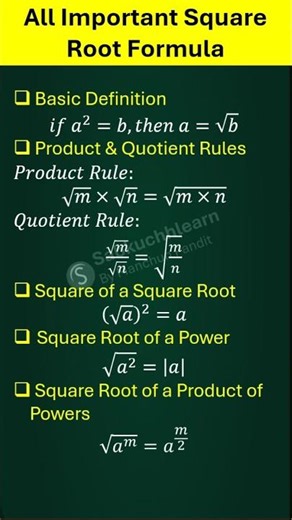 All Important Square Root Formulas | Quick Maths Tricks for Class 8