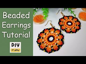 How to Make Beaded Flower Earrings – Easy Mexican Huichol Style Gerbera Tutorial for Beginners