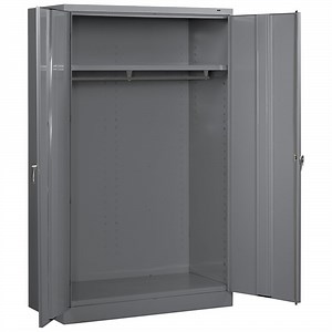 Tennsco 18" x 48" x 78" Dark Gray Jumbo Wardrobe Cabinet with Solid Doors - Unassembled J1878A-N-W-MGY