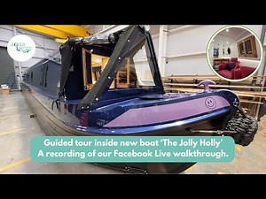 Inside new narrowboat The Jolly Holly