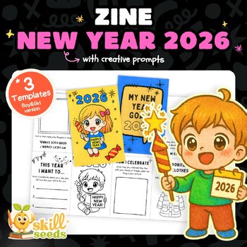 Zine: New Year 2026 Writing & Goal Setting Activity | SEL Reflection
