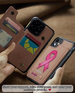 Personalized Breast Cancer Wallet Phone Case With Card Slots, Cancer Awareness PU Leather Phone Stand, Pink Ribbon Phone Cover Ipatubrc00030 - Etsy