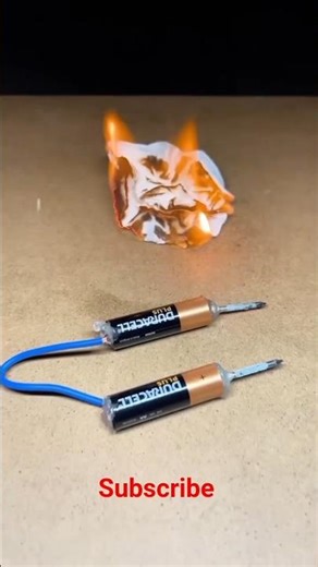 DIY Battery Fire Trick | Simple Science Experiment at Home #music #diy