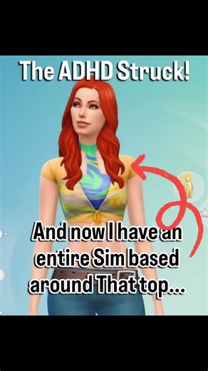ADHD detour: created a Sim + 12 outfits from one shirt. Build tutorial tomorrow! #sims4 #sims4build