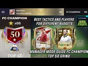 50 🌟 TOP 50 MANAGER MODE TACTIC GUIDE TO FIFA CHAMPION FC MOBILE 26 & BEST PLAYER FOR ALL BUDGET