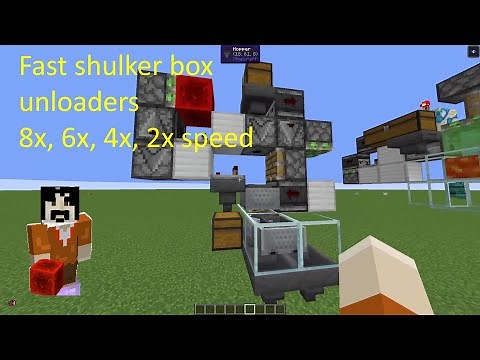 Fast shulker box unloaders (up to 8 times hopper speed), Tutorial Minecraft Java 1.15-1.20