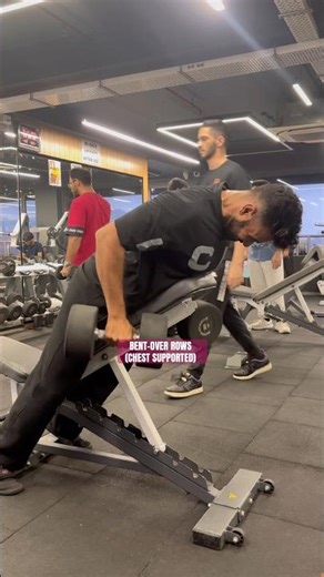 BENT-OVER ROWS (CHEST SUPPORTED) || HEAVY BACK DAY || 35Kgs + 35Kgs (10Reps) || #ytshorts #vlog #gym