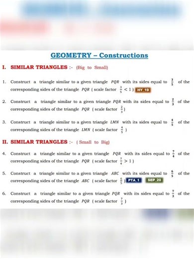 10TH MATH PRACTICAL GEOMETRY CONSTRUCTION OF SIMILAR TRIANGLES#shorts