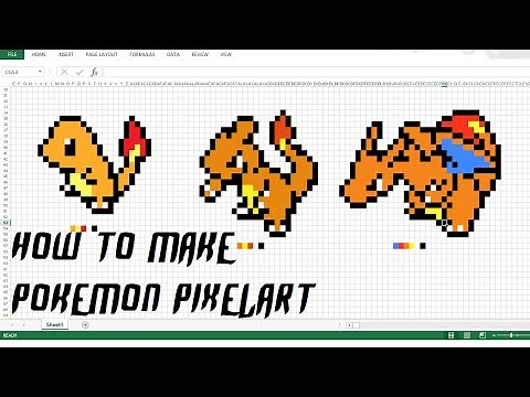 Pokemon Pixelart : Charmander, Charmeleon & Charizard (How to Draw 8-bit Pokemon)