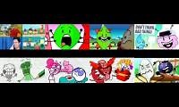 Mix of 8 videos from youtube : The Scream Contents Superparison to SB & BFDI & Pencilmation & Inanimate Insanity