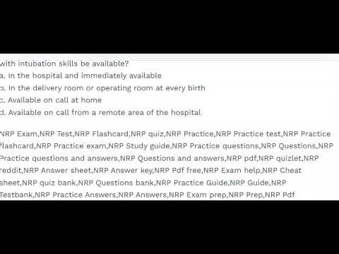 NRP PRACTICE EXAM QUESTIONS AND ANSWERS ALL SOLVED SOLUTION