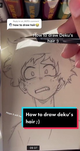 Deku Hair Drawing Tutorial | Anime Sketch Tutorial