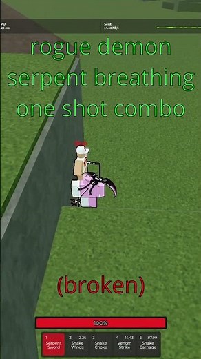 Rogue Demon Serpent Breathing ONE SHOT COMBO #roguedemon #roguedemonroblox