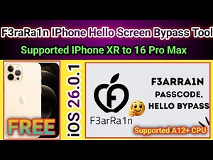 IPhone 12 Pro Max Hello Screen Free bypass done by F3raRain tool iOS 26.0.1 | 2025