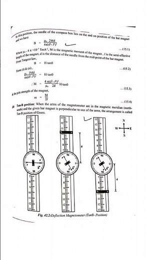 To use the deflection magnetometer|To determine the pole-strength and magnetic moment pra no8#shorts