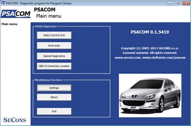 PSACOM version "Pro" pour véhicules Peugeot,Citroen & DS Automobiles de 1996 à 2019