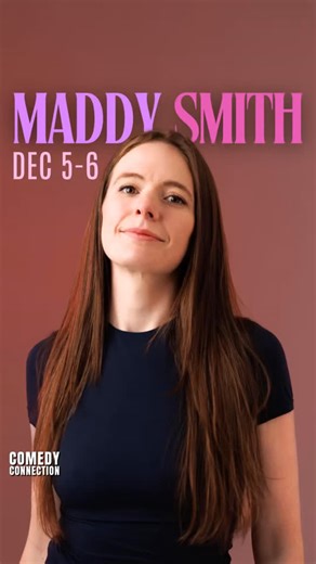 Comedy Connection on Instagram: "The riotous Maddy Smith will be taking the stage next week! Tickets are available online now! 🎟 ㅤ 📸 @somaddysmith 🗓 DEC 5-6 📍 Comedy Connection ㅤ #comedian #standupcomedy #comedyshow #standupcomedian"