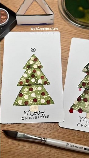 Weihnachtskarten easy selber malen #watercolortutorial #watercolor #weihnachtskarte #christmascard